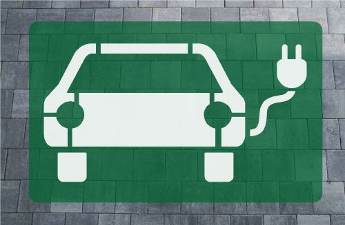 SCHABLONE PARKPLATZMARKIERUNG ELEKTROAUTO